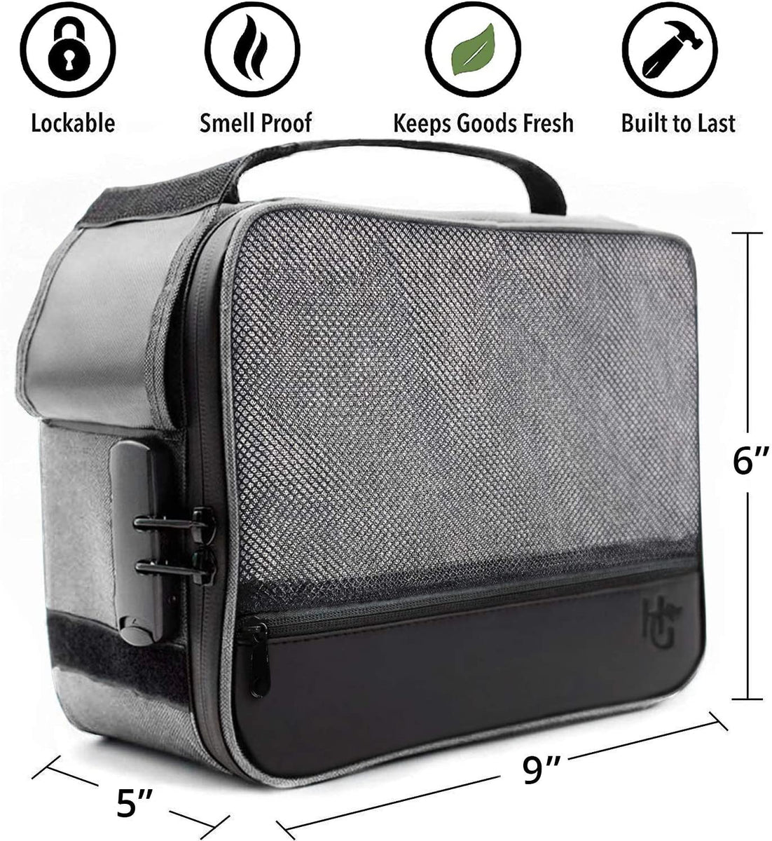 Grey Large Smell Proof Case with Combination Lock - Upgraded Premium Y ...