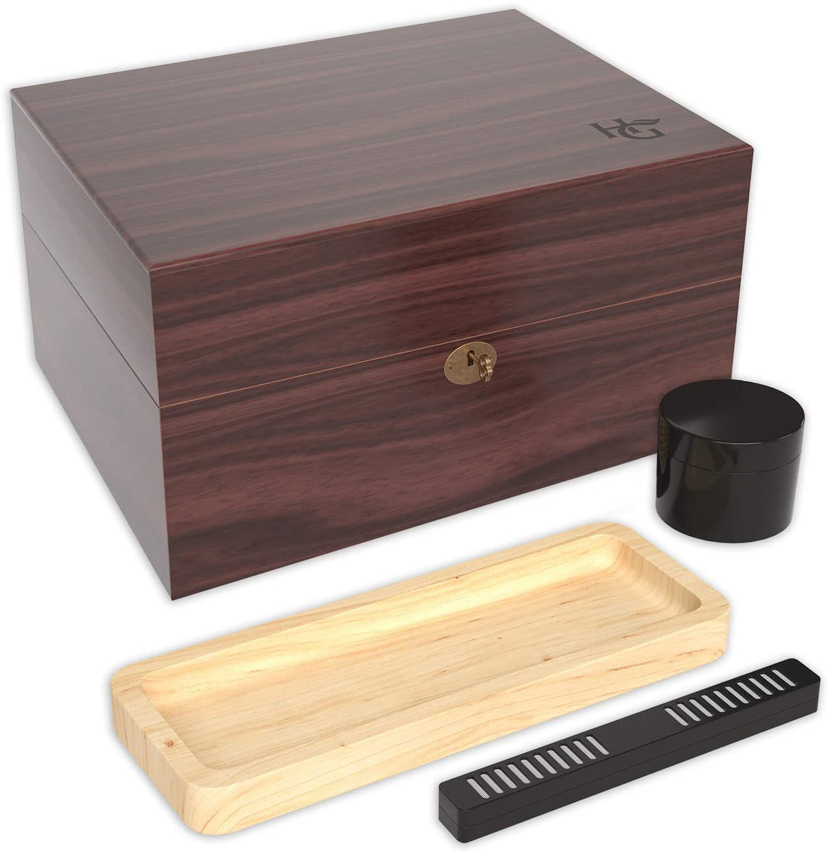 Extra Large, Locking Wood Box and Humidor by Herb Guard